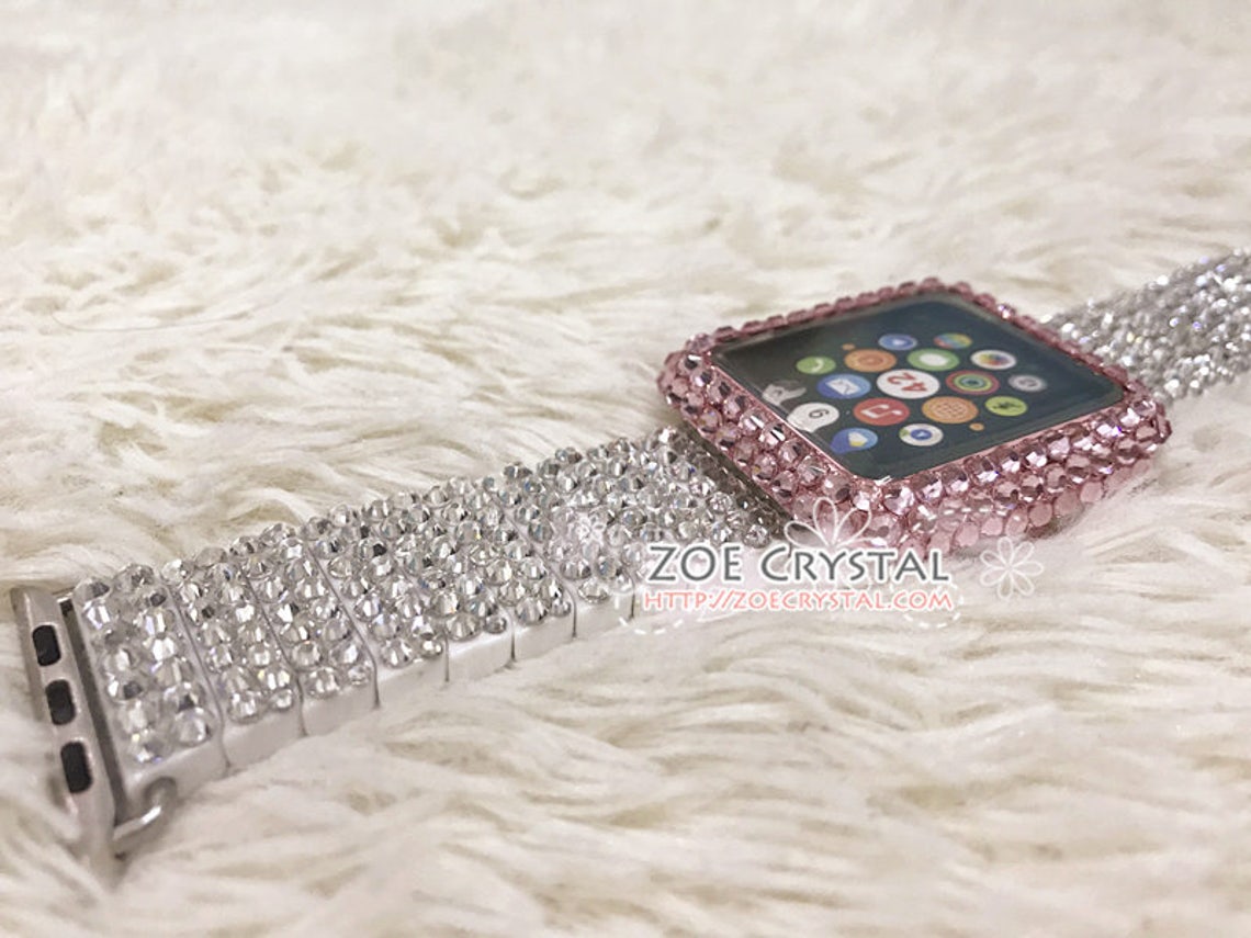 Apple Watch Bedazzled Bling Pink Crystal Case / Protector / | Etsy