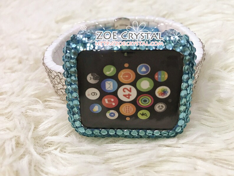 SALES Bling Apple Watch Lake Blue Crystal Case / Protector / Cover With ...