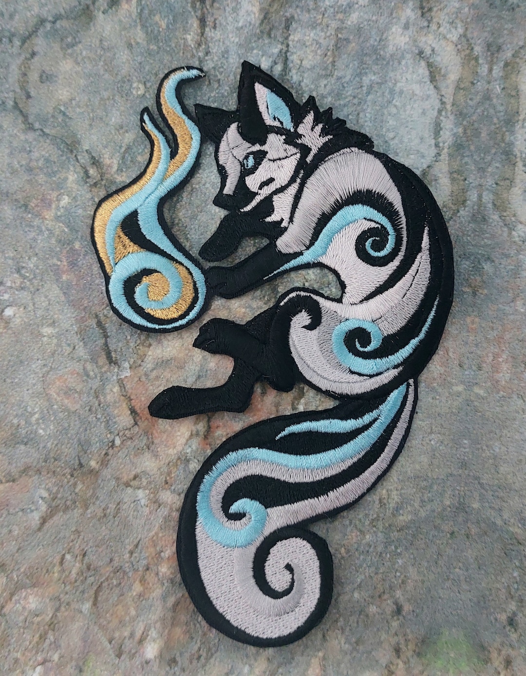 7 Metallic GOLD Special Magical Foxfire Kitsune Fox Embroidered Iron-on ...