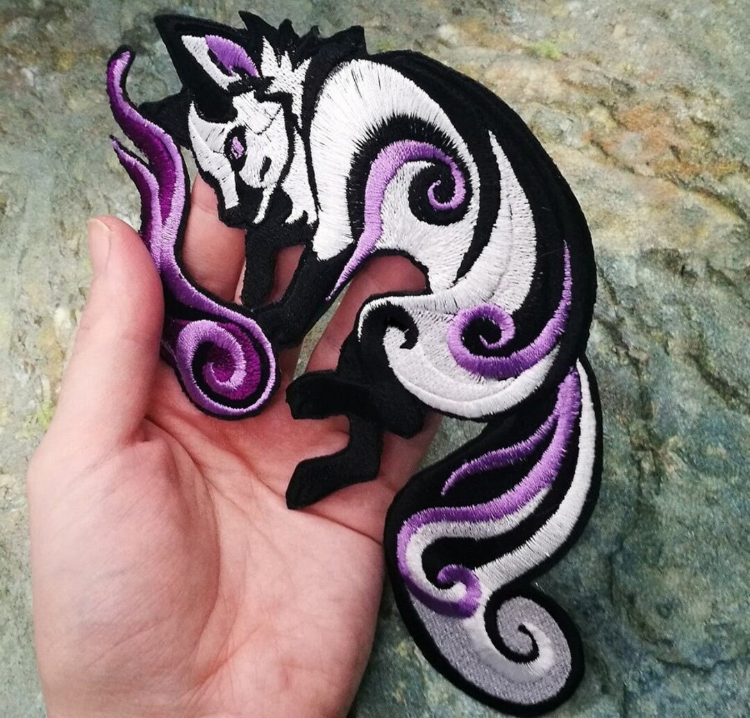 7" Magical Foxfire ~ Kitsune Fox Embroidered Iron-on Patch, Fox ...