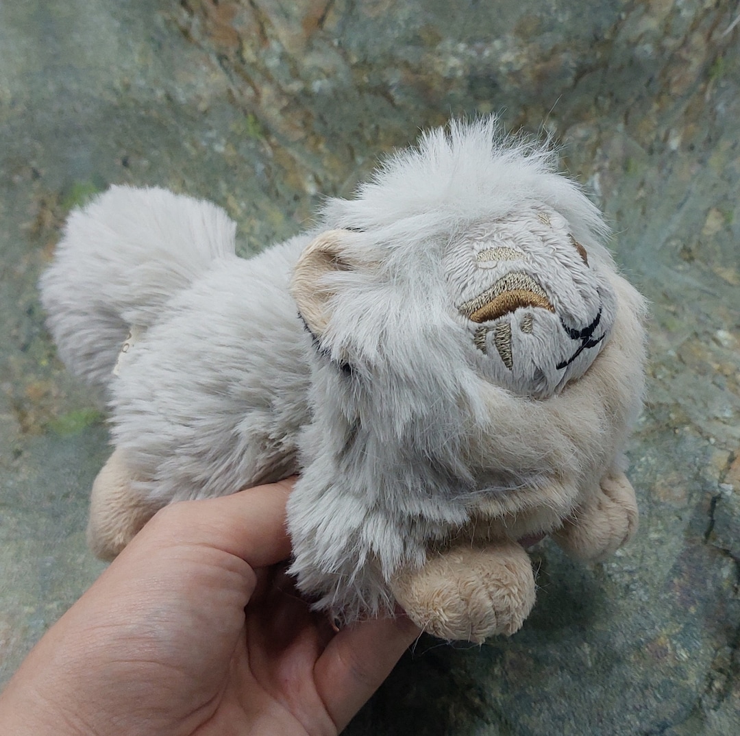 8 Silver Beige Sabertooth Smilodon Lion Cub Fluffy Gevulde Pop, Faux ...
