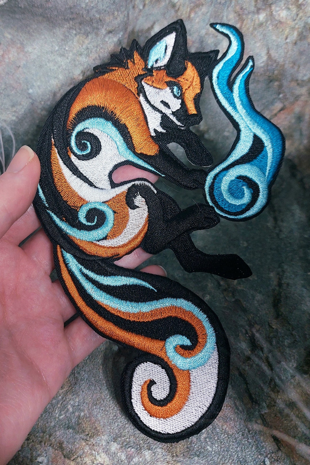 B-grade Patch 7 Magical Foxfire Kitsune Fox Embroidered Iron-on Patch ...