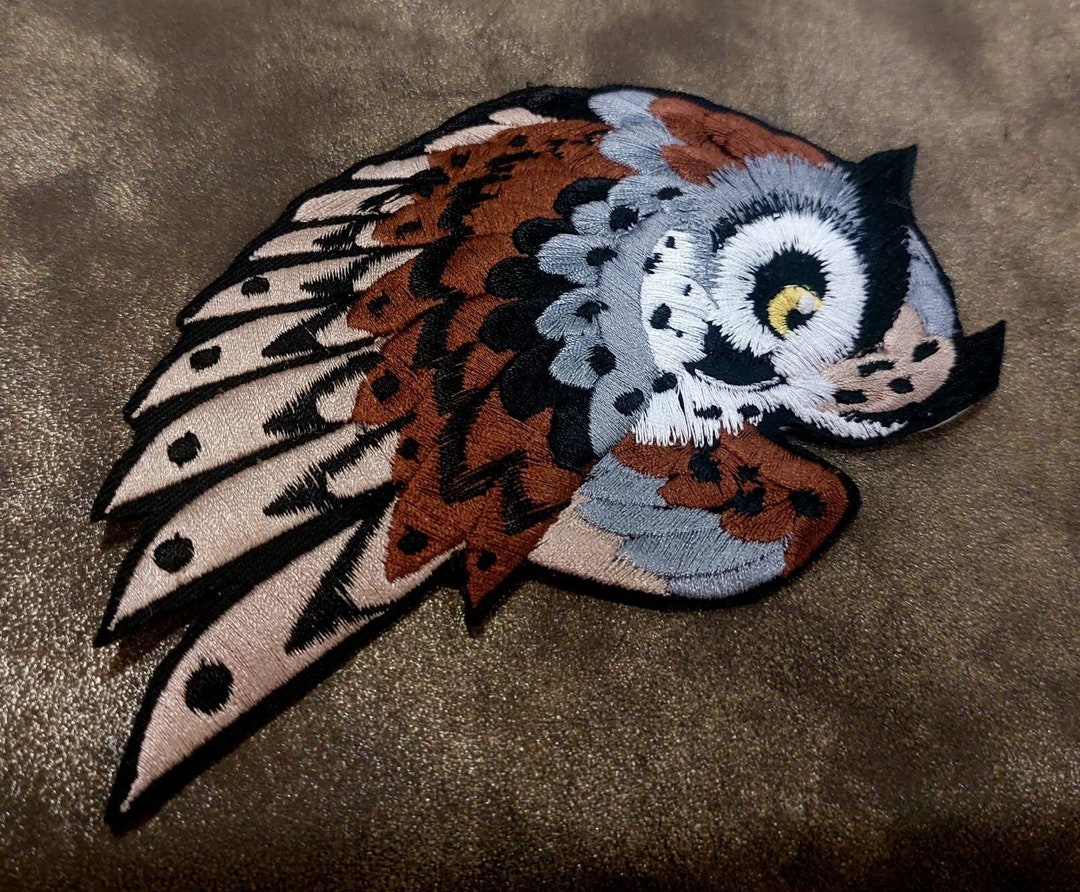 6 Brown Horned Owl Embroidered Iron-on Patch Owl - Etsy