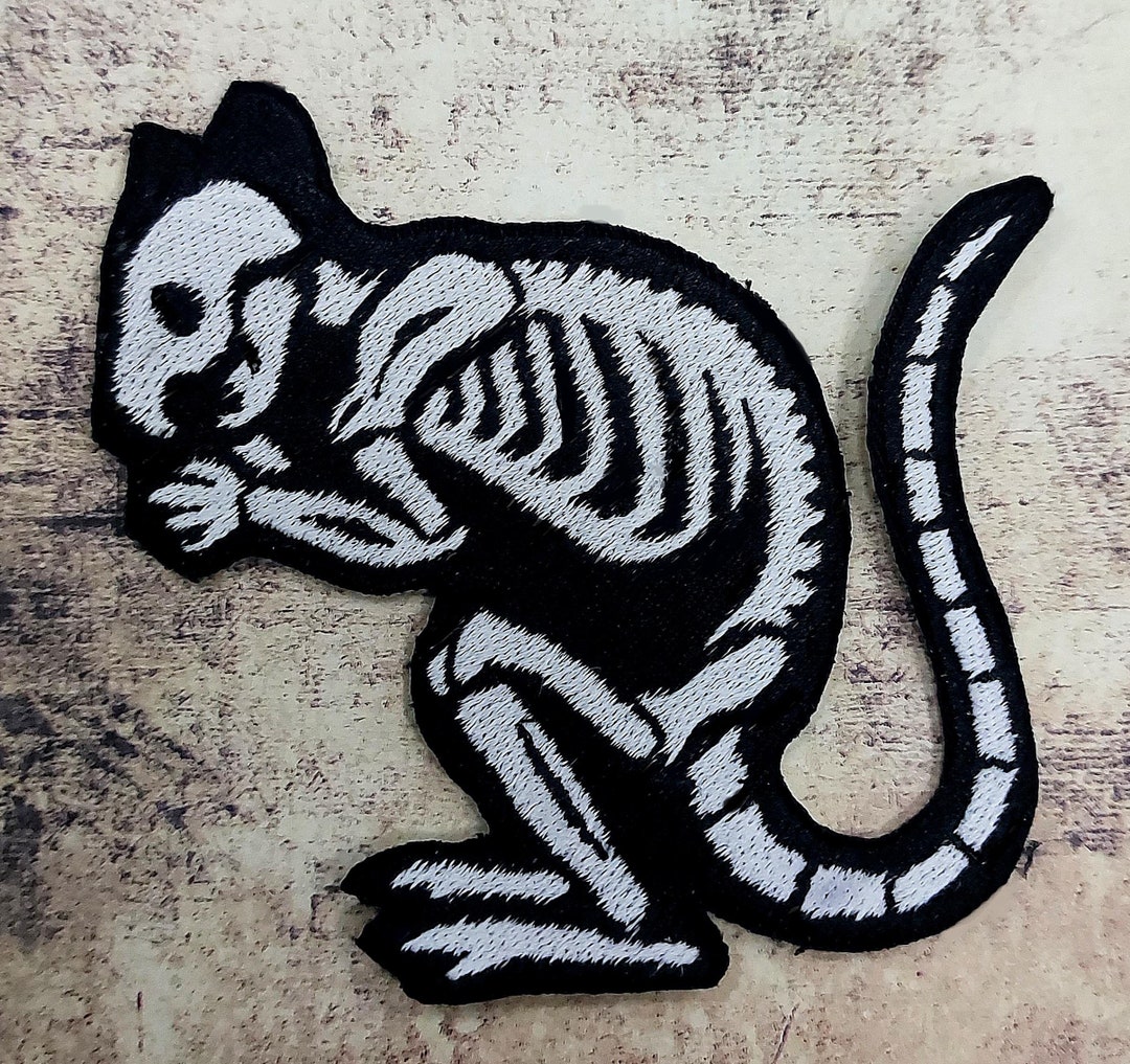 GLOW in the Dark Mouse Rat X-ray Skeleton - Embroidered Iron-on Patch ...