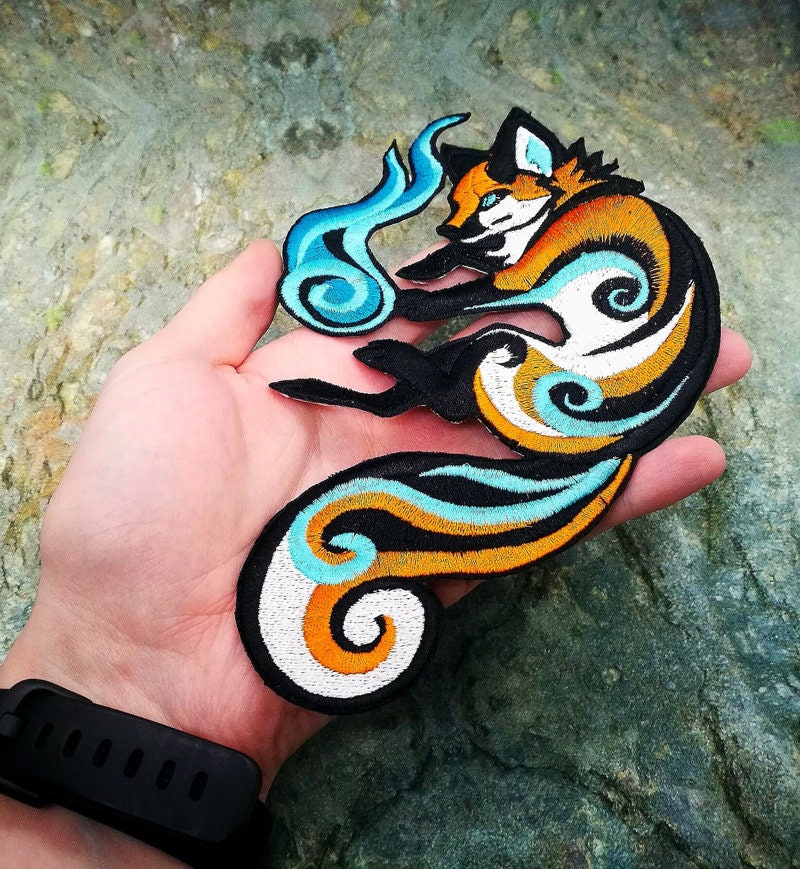 7 Magical Foxfire Kitsune Fox Embroidered Iron-on | Etsy