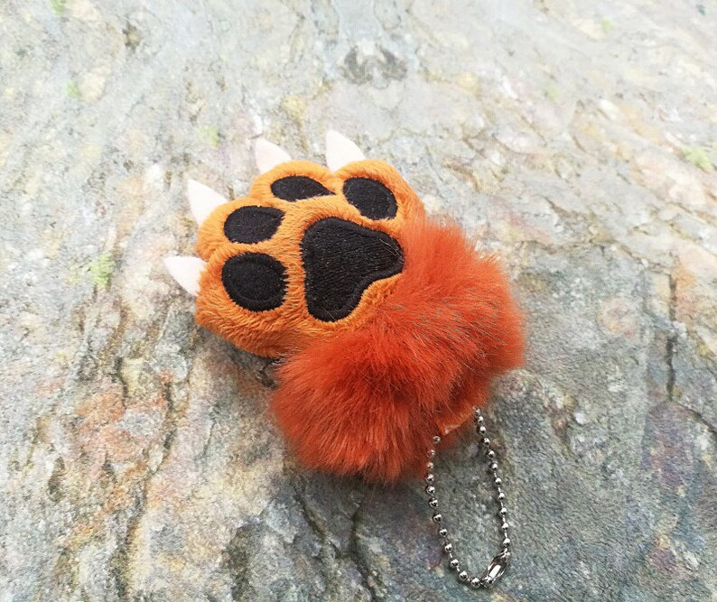Kitsune Nine-tailed Fox Paw Keychain Faux Fur Accessory - Etsy UK