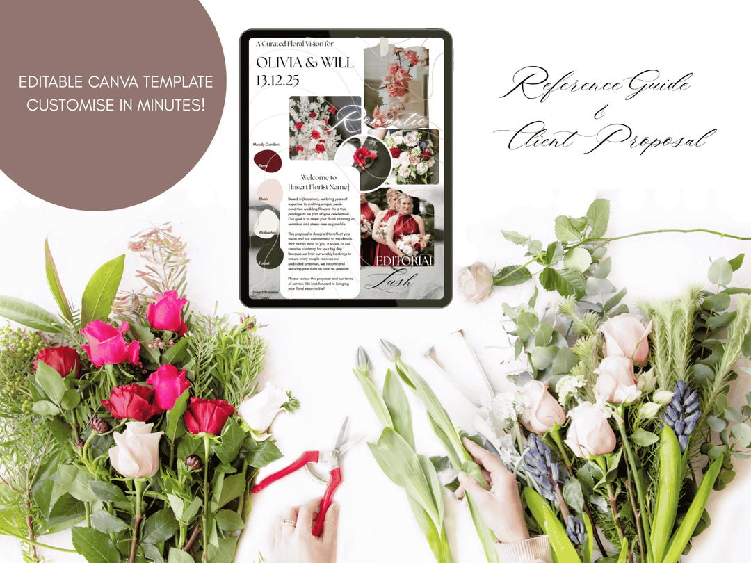 Wedding Florist Proposal Template Canva Editable | Personal Floral ...