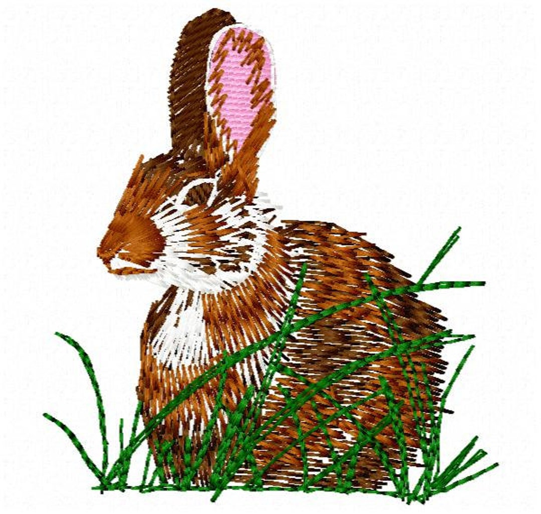 Rabbit Embroidery Design - Instant Download - Etsy