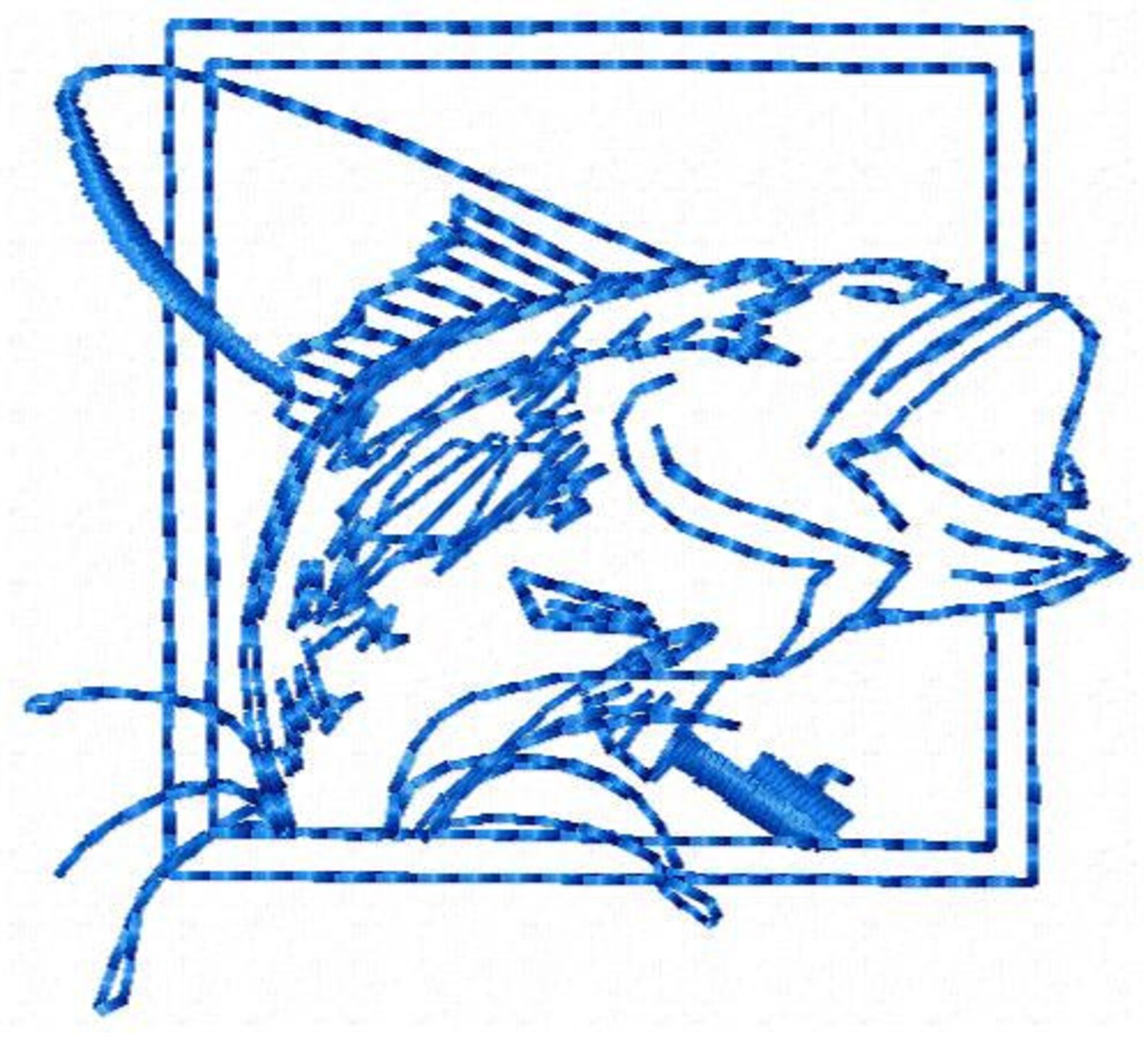 Bass Fish Outline Embroidery Design Instant Download - Etsy