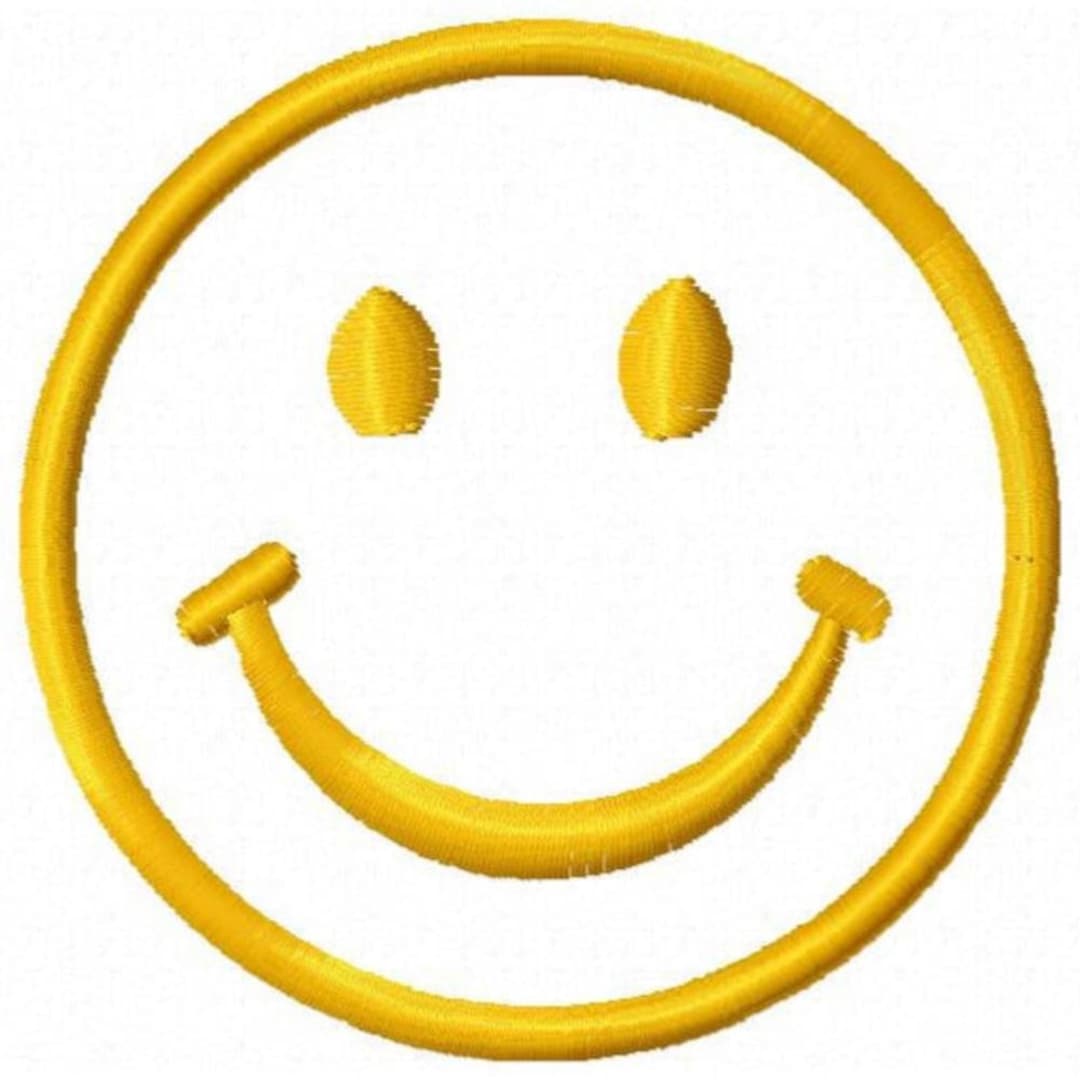 Happy Face Machine Embroidery Design - Instant Download - Etsy
