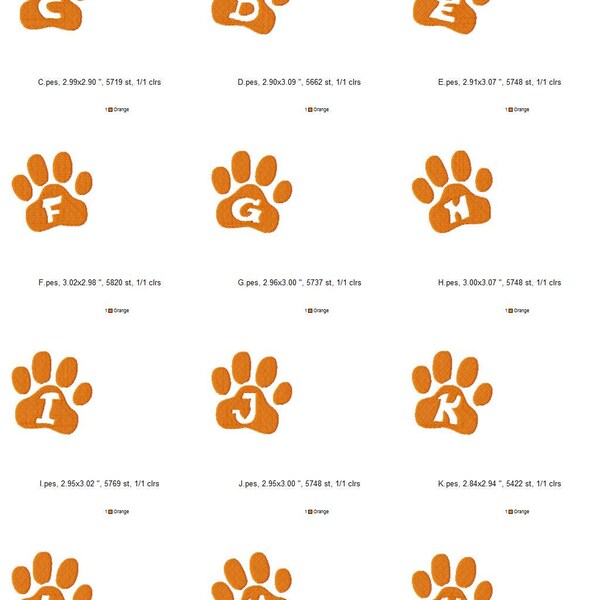 Paw Print Alphabet - Etsy