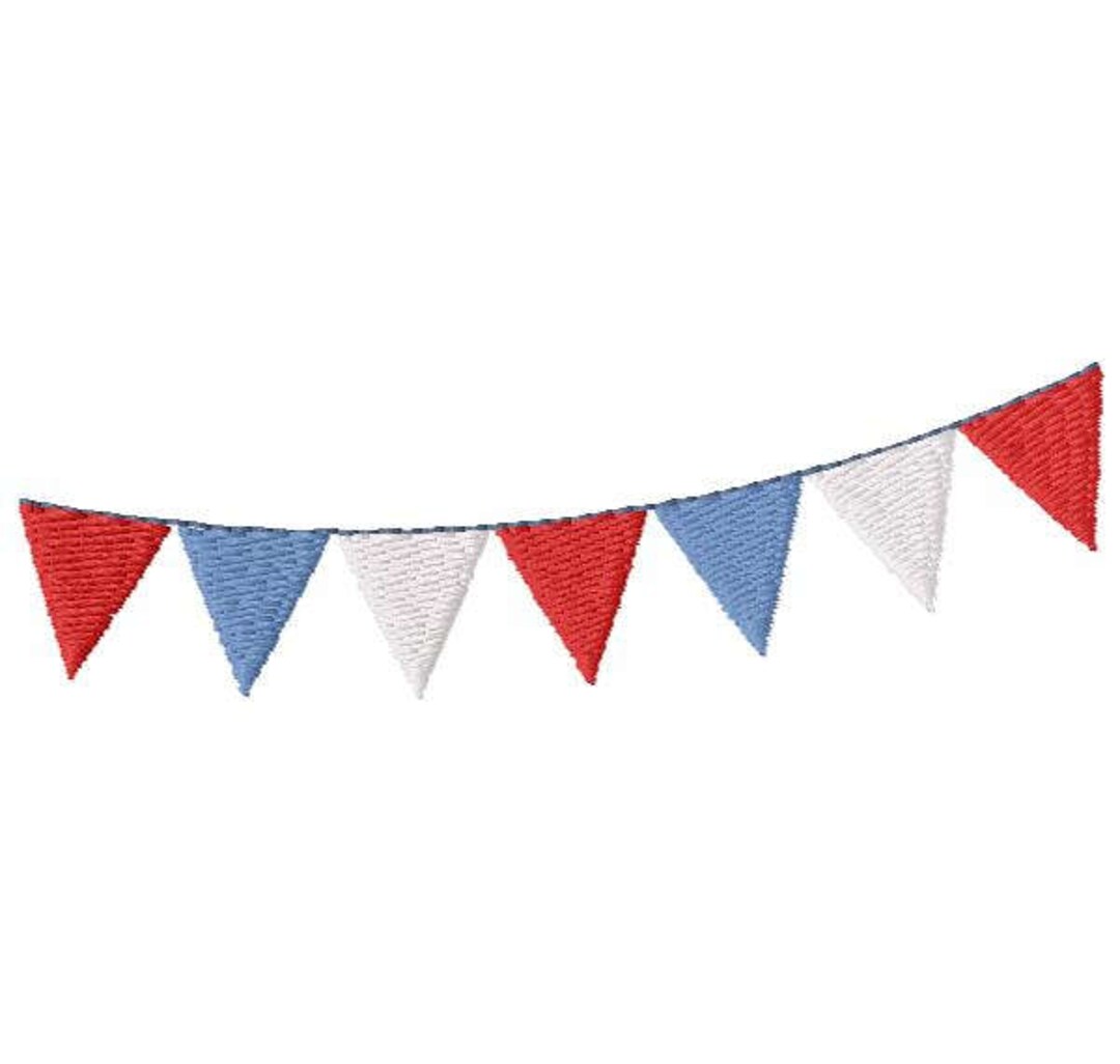 Bunting Flags Machine Embroidery Design - Instant Download - Etsy