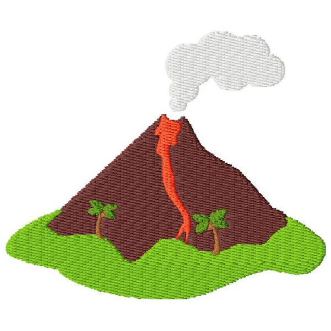 Erupting Volcano Embroidery Design - Instant Download - Etsy