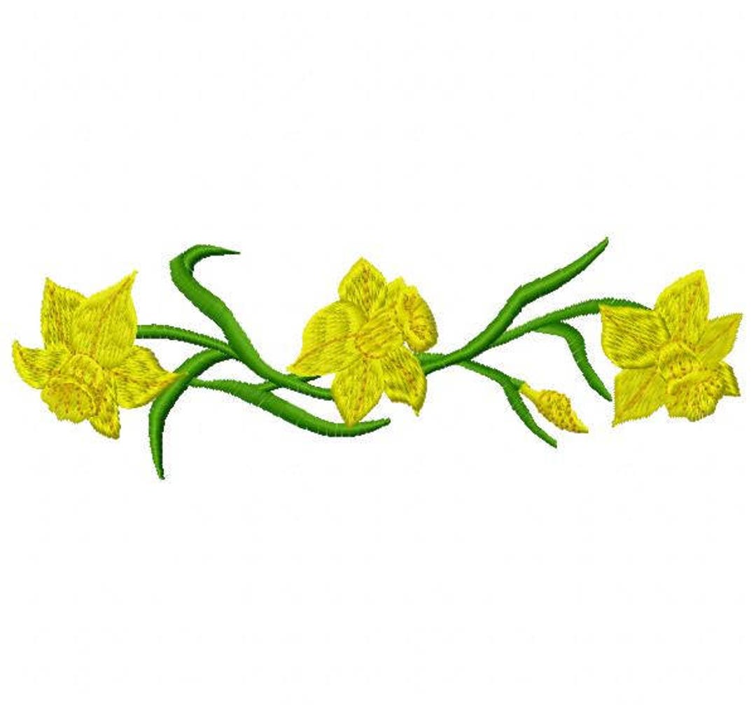 Daffodils Machine Embroidery Design - Instant Download - Etsy