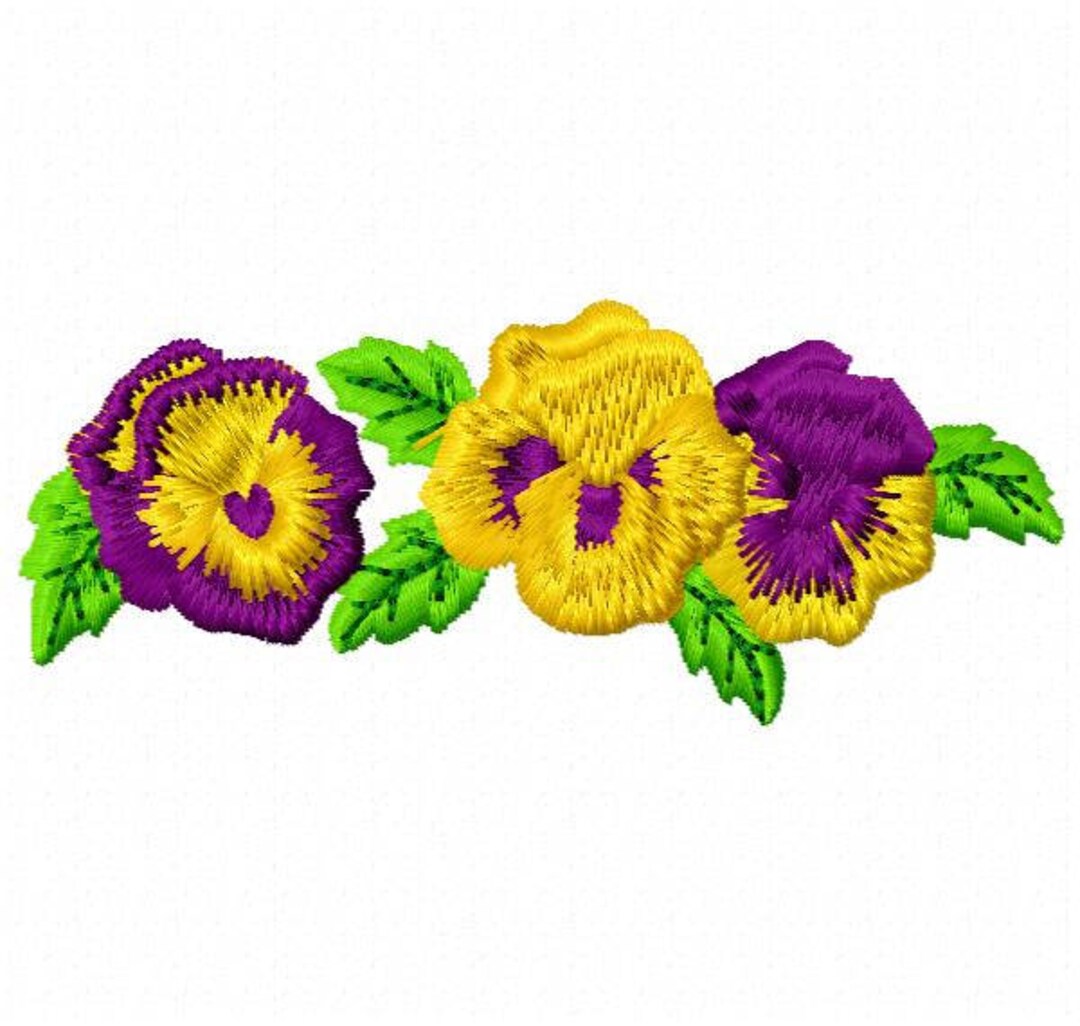 Pansy Embroidery Design - Instant Download - Etsy