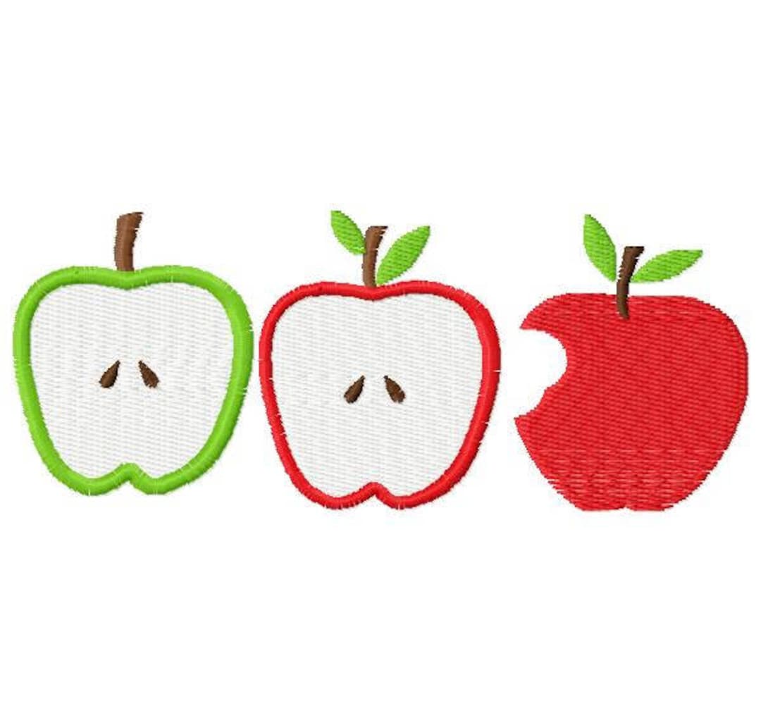 Row of Apples Embroidery Design - Instant Download - Etsy