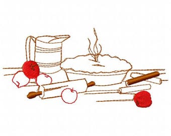 Autumn Skies and Apple Pies Embroidery Design INSTANT DOWNLOAD Fall ...