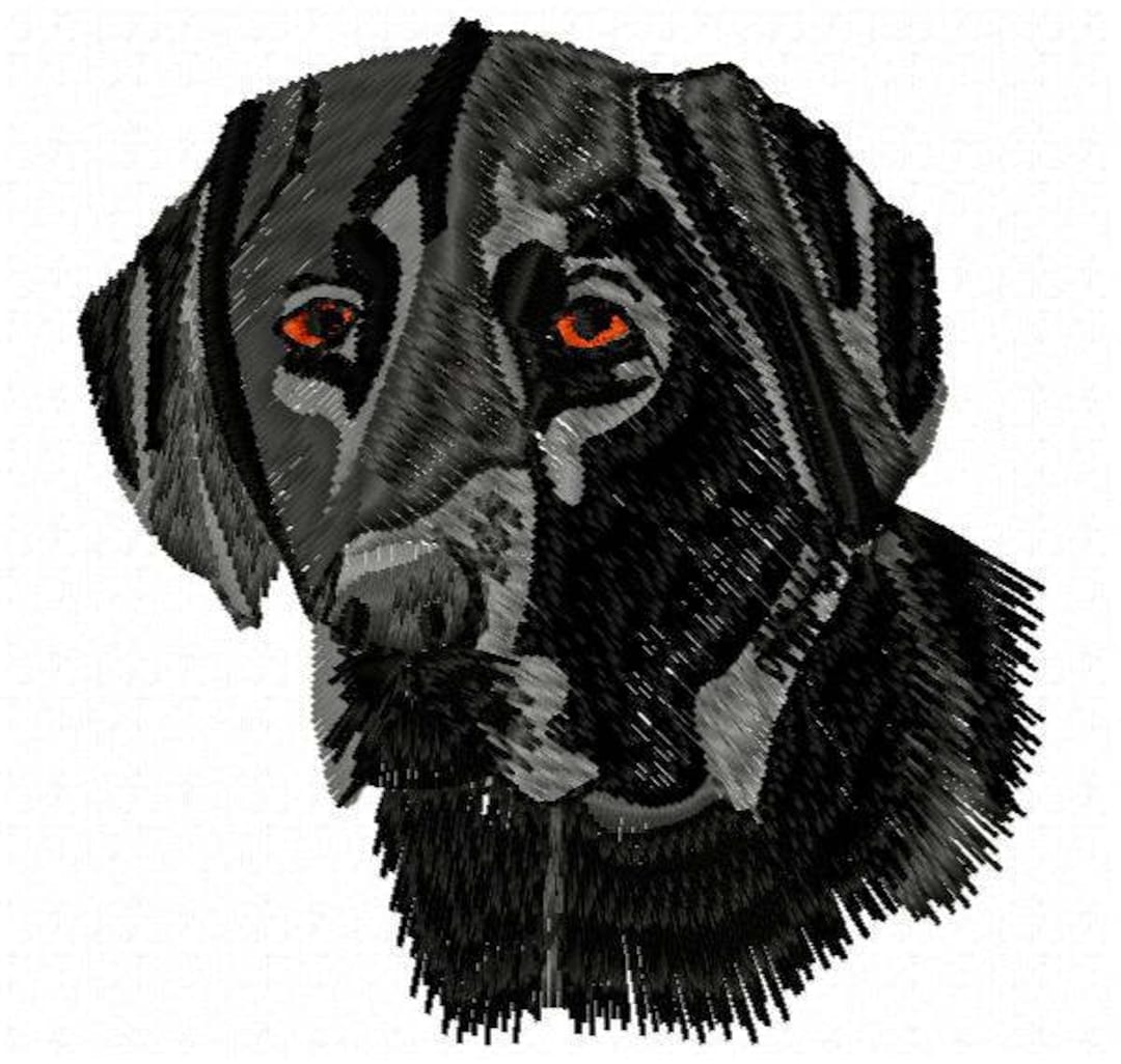 Black Lab Dog Machine Embroidery Design - Instant Download - Etsy
