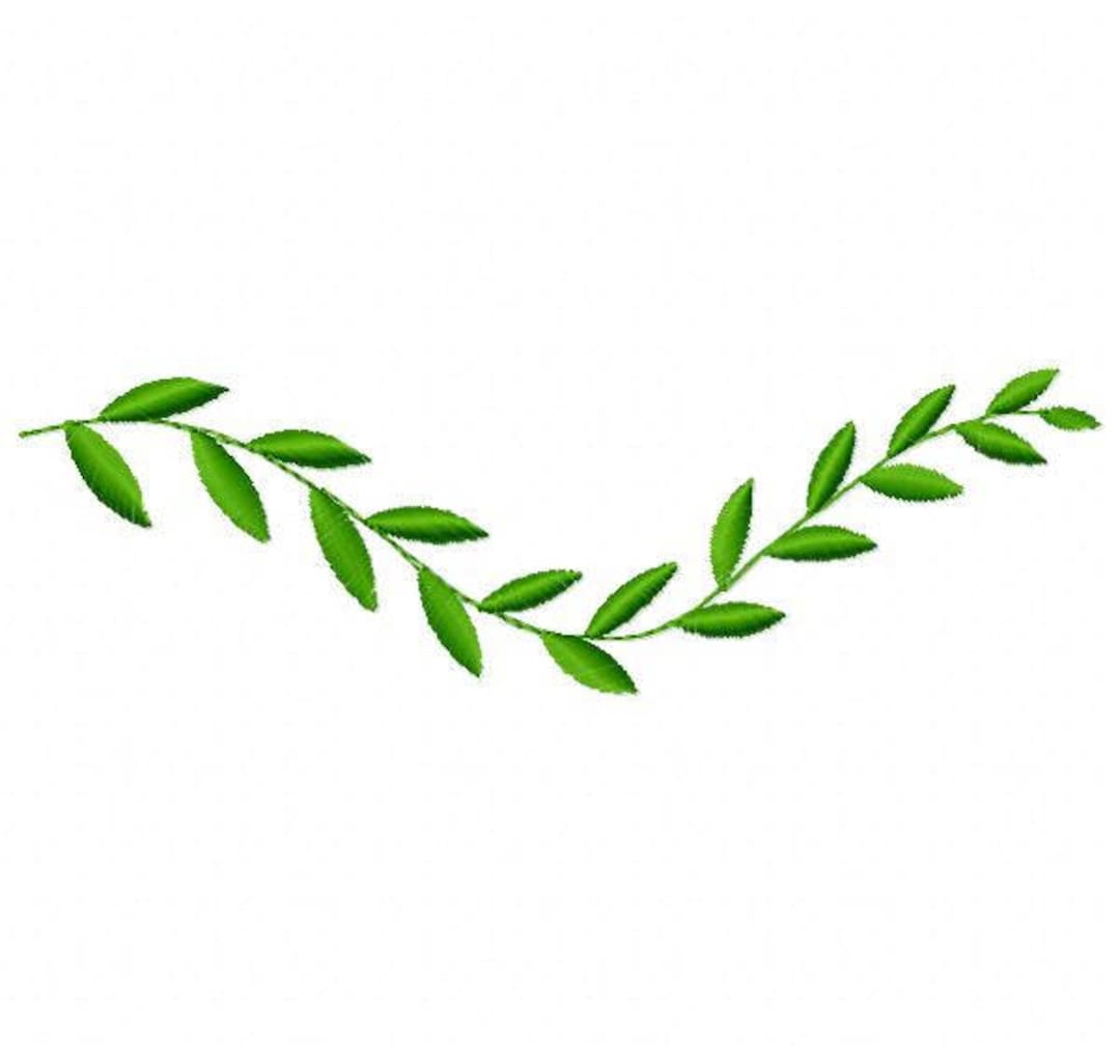 Branch With Leaves Machine Embroidery Design - Instant Download - Etsy