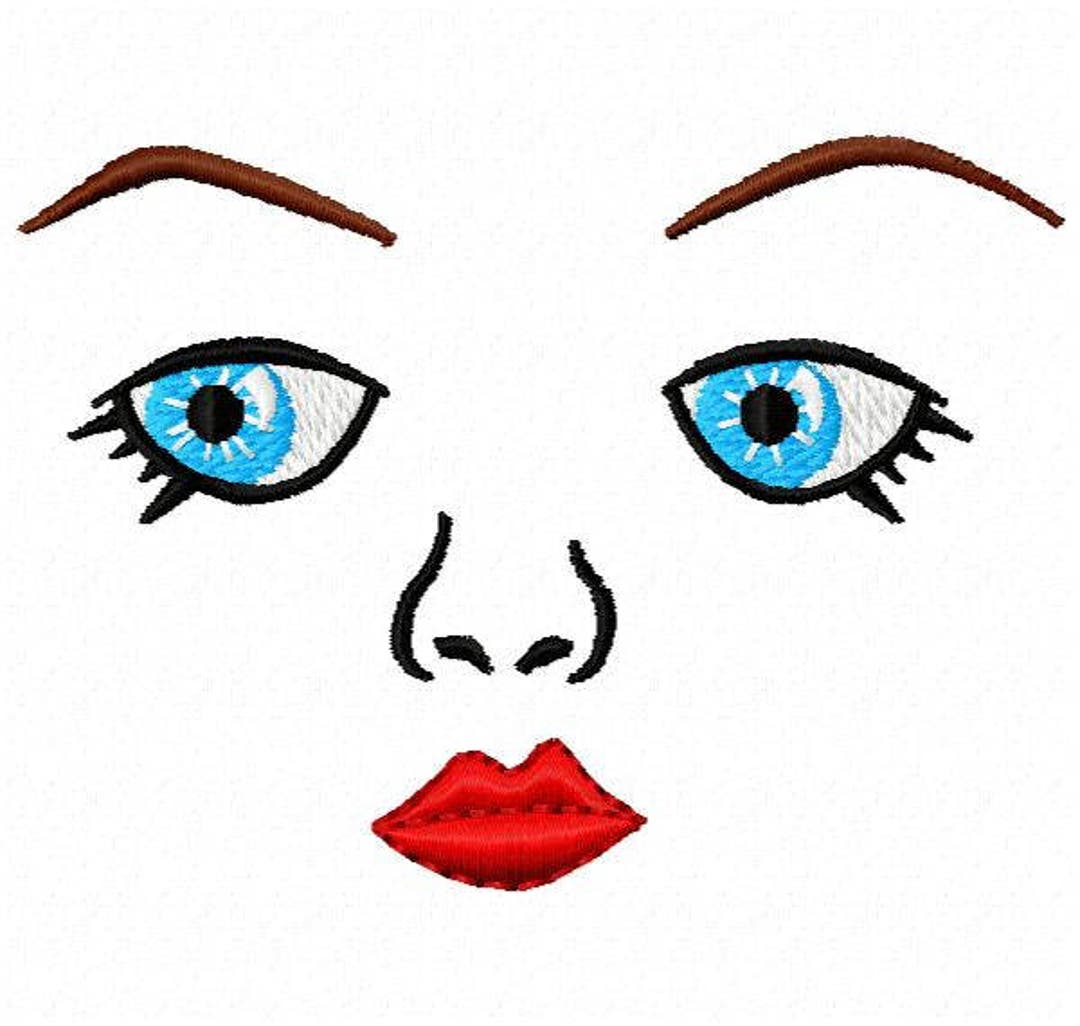 Doll Face Embroidery Design - Instant Download - Etsy