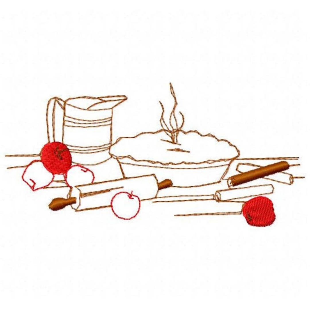 Apple Pie Embroidery Design - Instant Download - Etsy