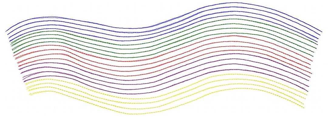 Rainbow Lines Embroidery Design - Instant Download - Etsy