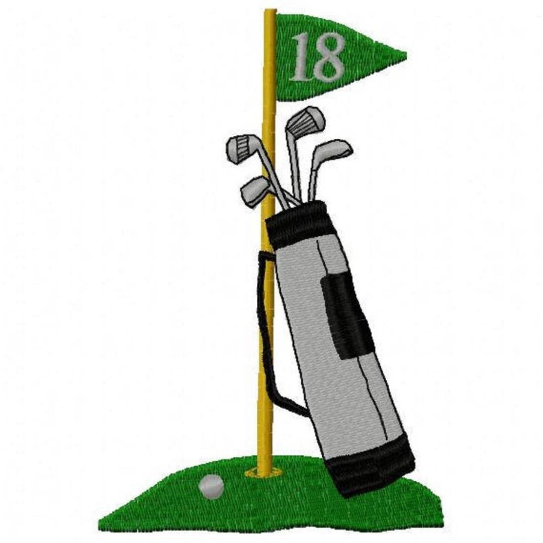 Golf Bag and Flag Embroidery Design - Instant Download - Etsy