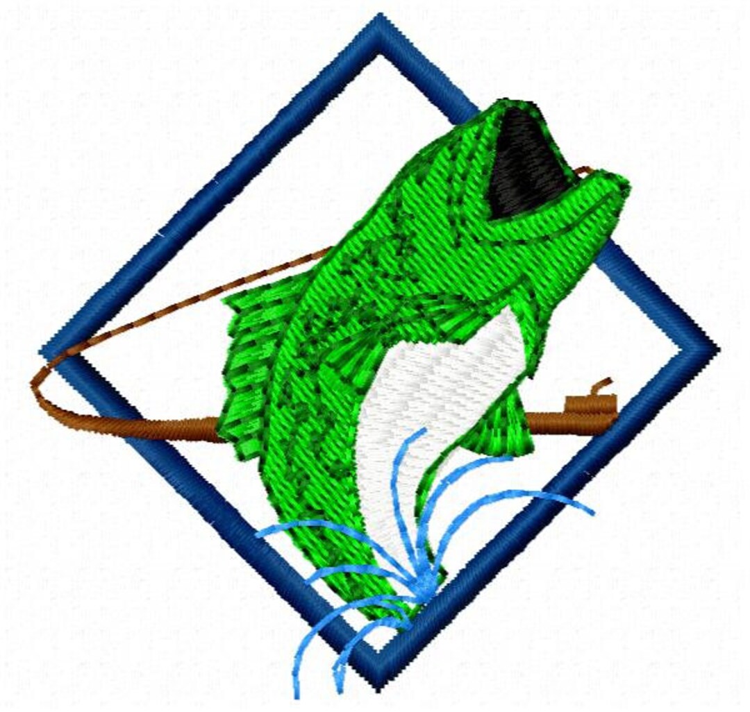 Fishing Machine Embroidery Design - Instant Download - Etsy