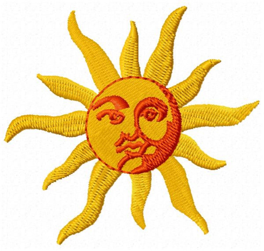 Sun and Moon Machine Embroidery Design - Instant Download - Etsy