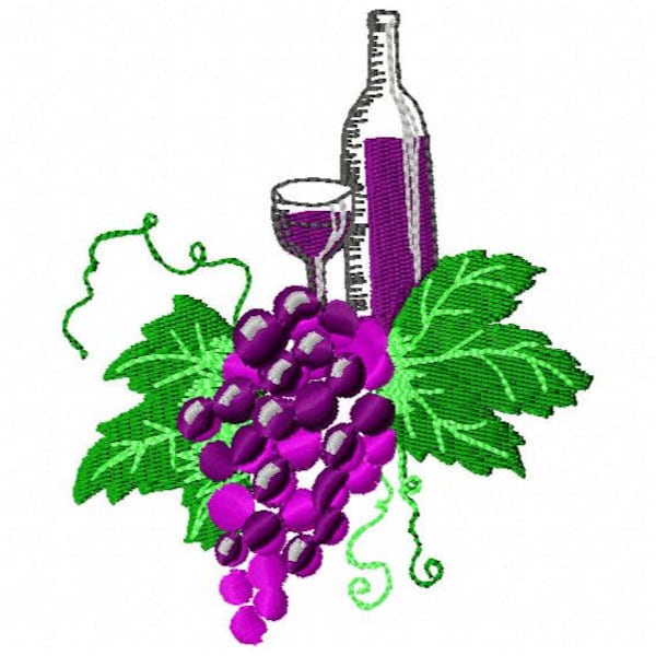 Wine Embroidery - Etsy