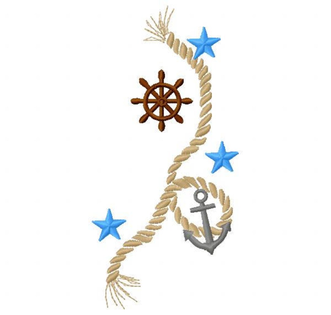 Nautical Rope Machine Embroidery Design - Instant Download - Etsy