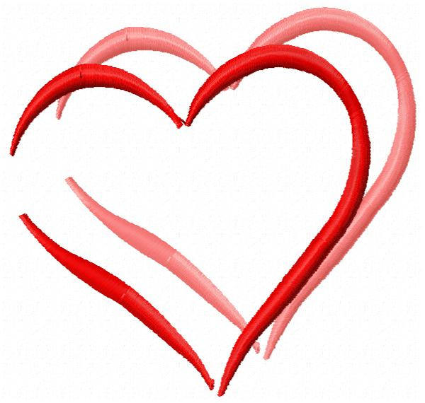 2 Hearts Machine Embroidery Design Instant Download | Etsy