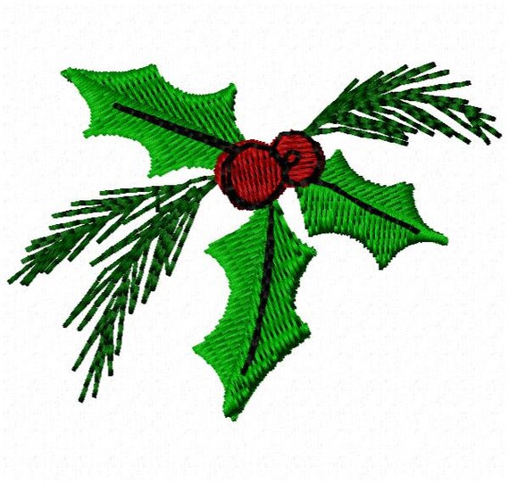 Holly Machine Embroidery Design Instant Download | Etsy