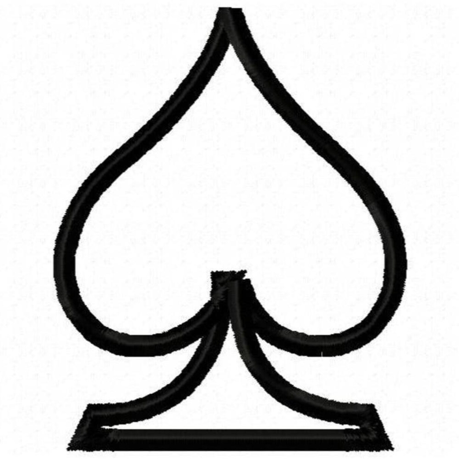 Playing Card Spade Applique Patch Embroidery Design - Instant Download ...