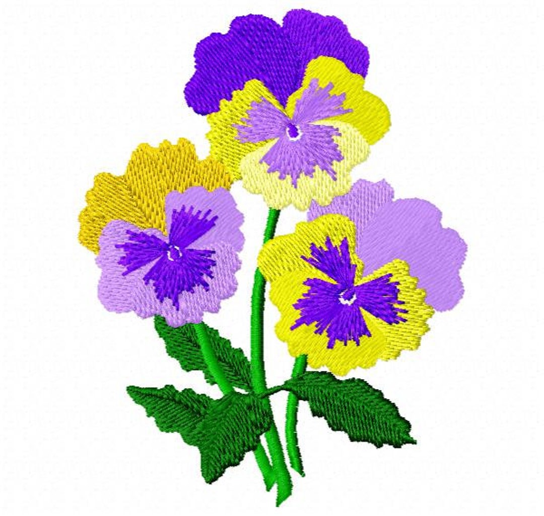 Pansy Flower Embroidery Design - Instant Download - Etsy
