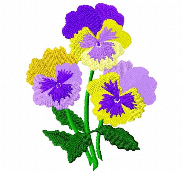 Pansy Flower Embroidery Design Instant Download | Etsy