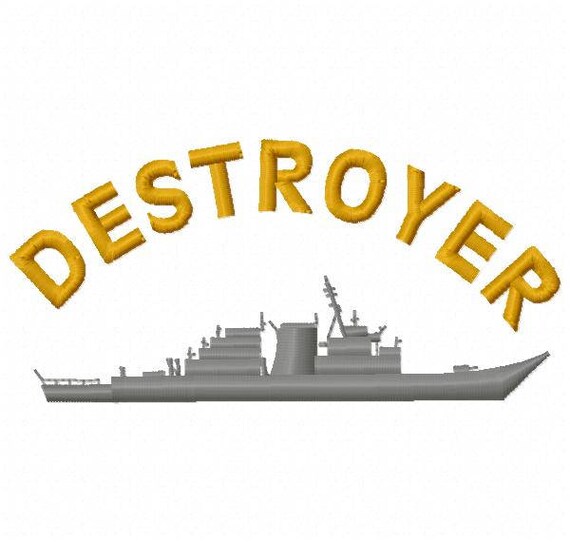 Destroyer Military Ship Embroidery Design Instant Download - Etsy