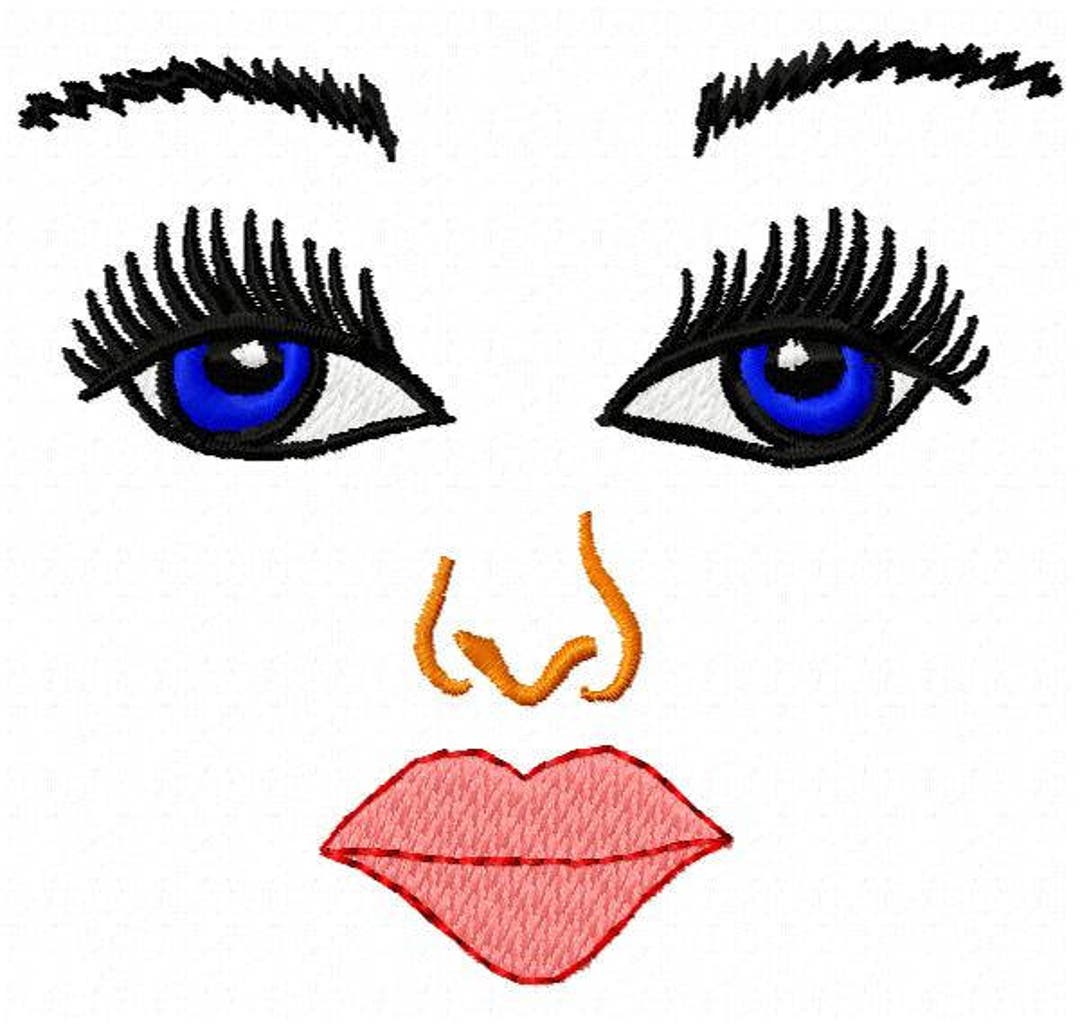 Doll Face Embroidery Design Instant Download - Etsy