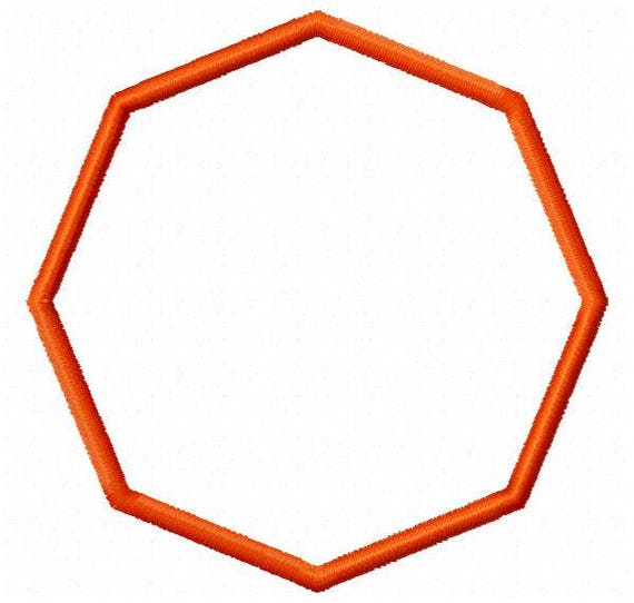Octagon Applique Patch Machine Embroidery Design Instant - Etsy