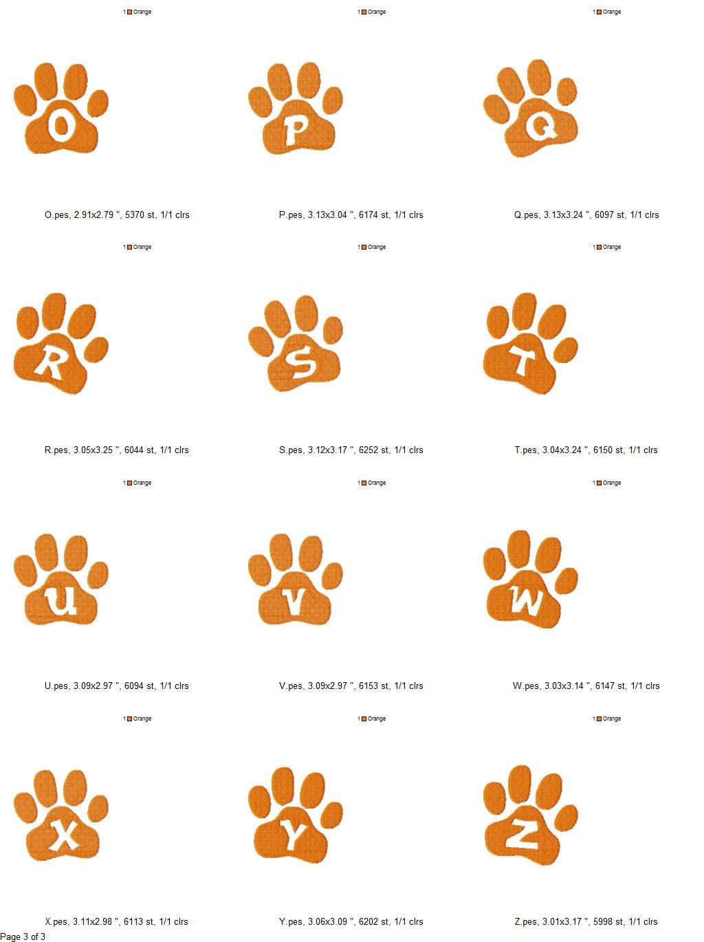 Paw Print Alphabet and Number Set Machine Embroidery Design - Instant ...