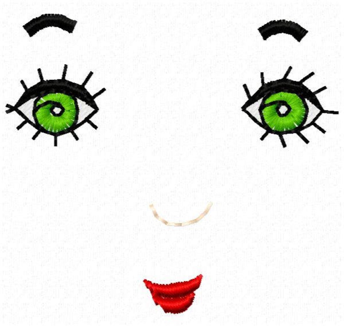 Doll Face Embroidery Design Instant Download - Etsy
