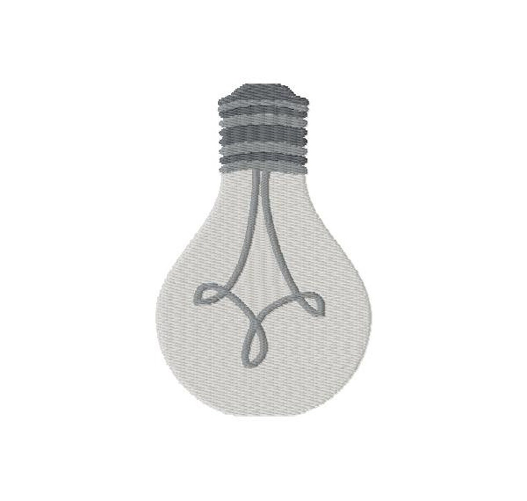 Light Bulb Machine Embroidery Design - Instant Download - Etsy