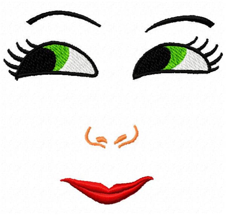 Doll Face Embroidery Design Instant Download - Etsy