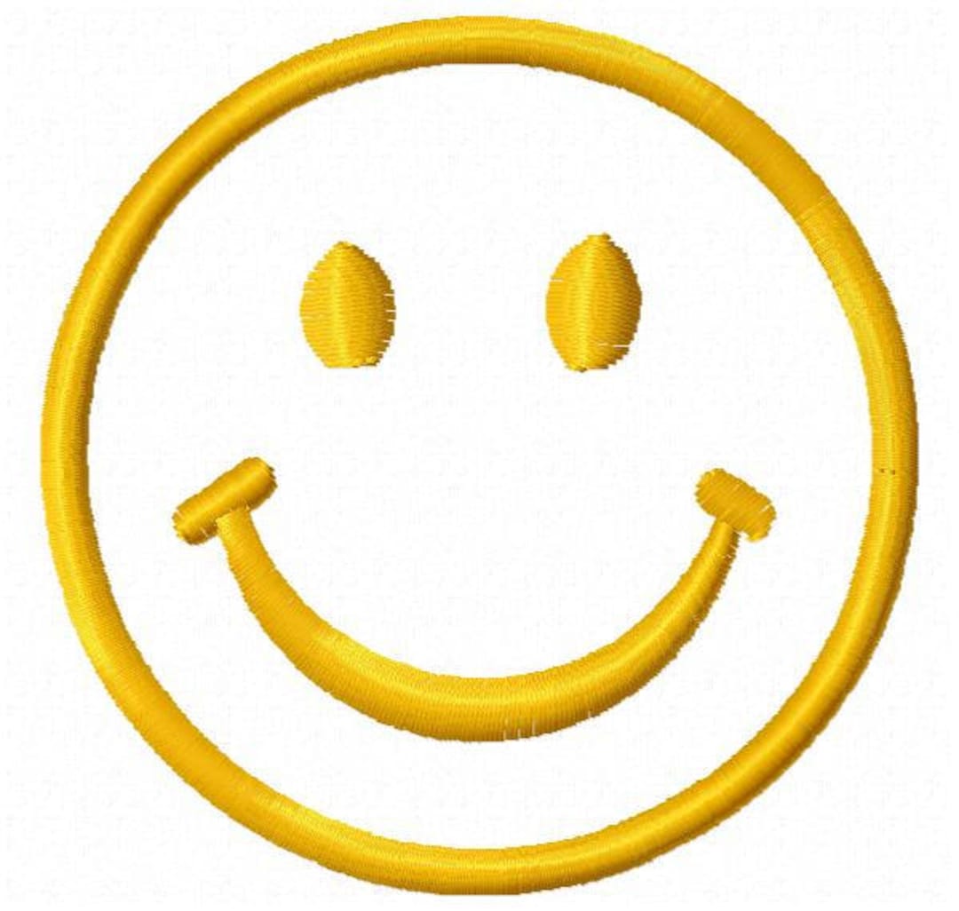 Happy Face Machine Embroidery Design - Instant Download - Etsy