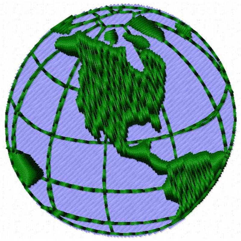 Globe Embroidery - Etsy