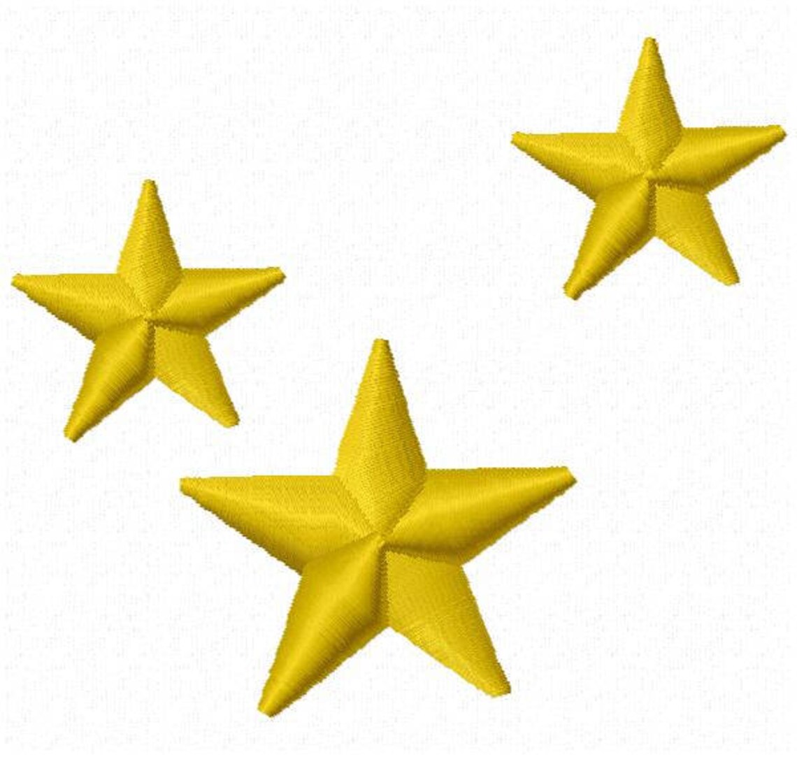 3 Stars Machine Embroidery Design Instant Download | Etsy