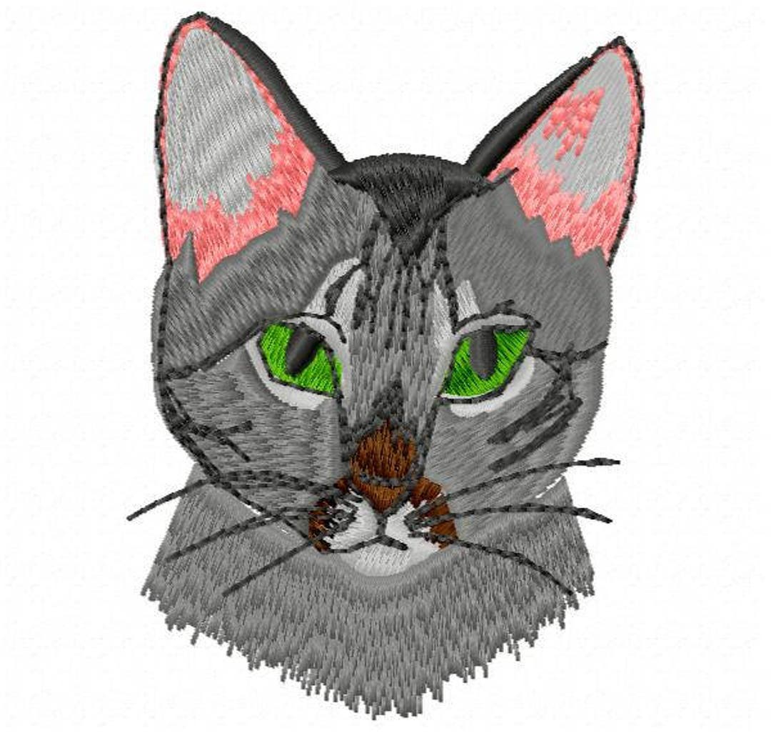Cat Face Machine Embroidery Design - Instant Download - Etsy
