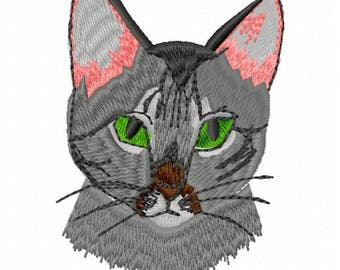Pretty Kitty Face Machine Embroidery Embroidery Design Cat - Etsy