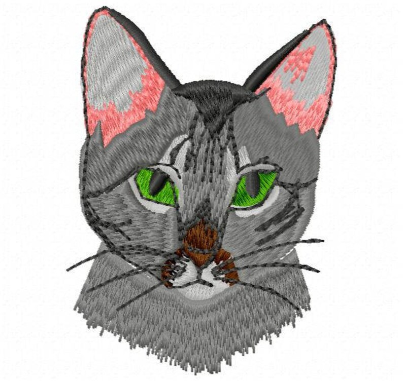 Cat Face Machine Embroidery Design Instant Download - Etsy