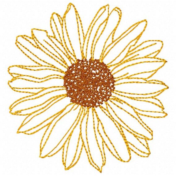 Sunflower Embroidery - Etsy